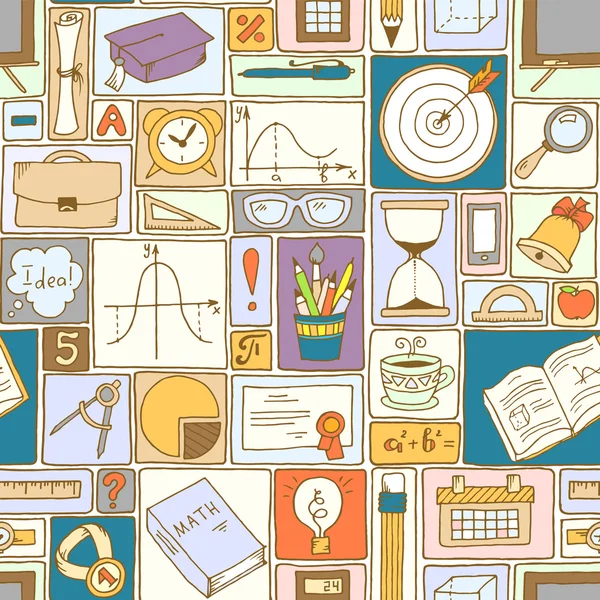 Mathematics science theme. Seamless hand drawn pattern about school and ...