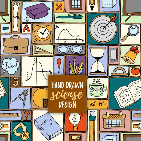 Mathematics science theme. Seamless hand drawn pattern about school and ...