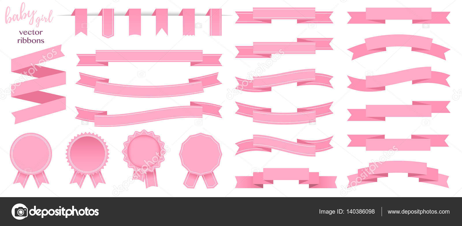 Pink Scroll Ribbon Banner