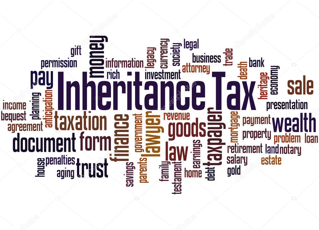 Impuesto sobre sucesiones, concepto de nube de palabras 4 2023