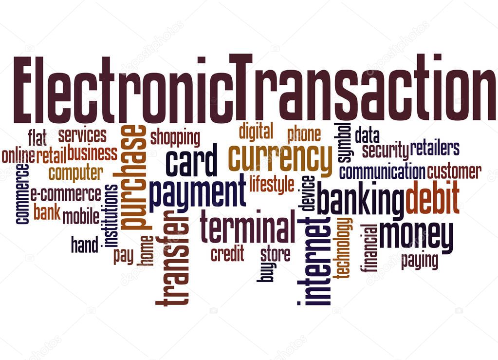 Electronic Transaction, word cloud concept 3 — Stock Photo ...