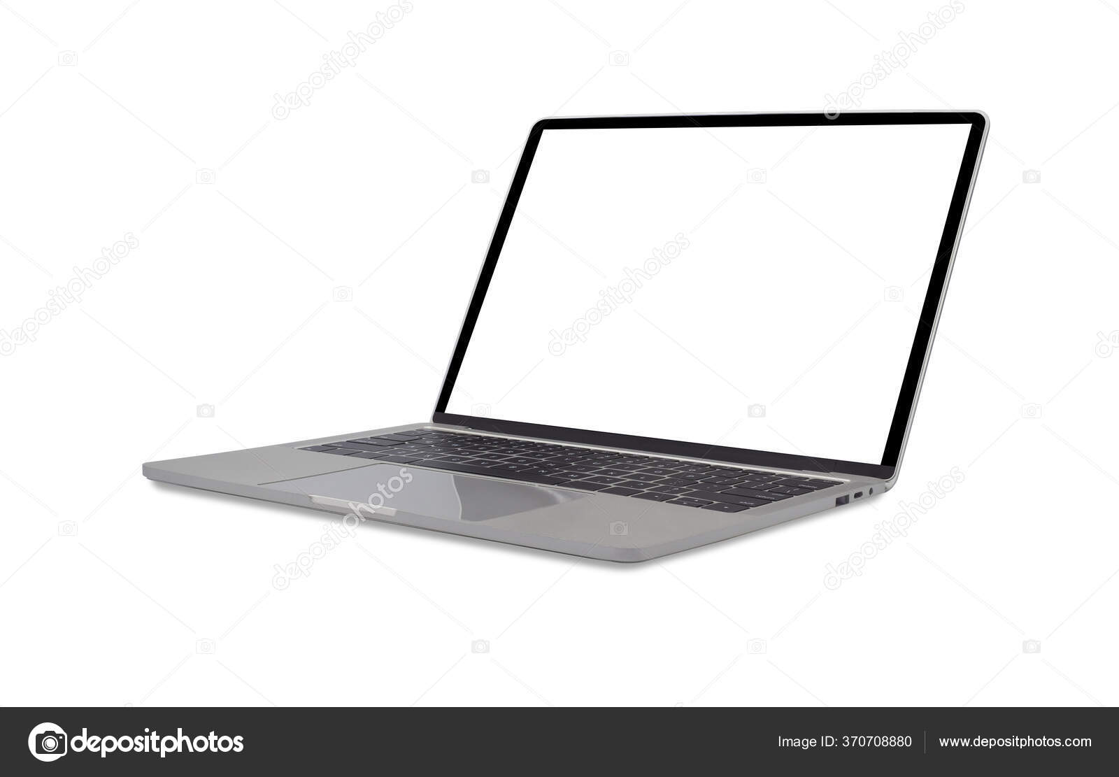 Silver Laptop Side View