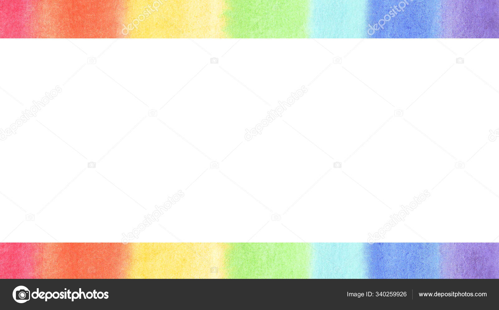 Watercolor rainbow horizontal banner. Bright colorful background. Stock ...