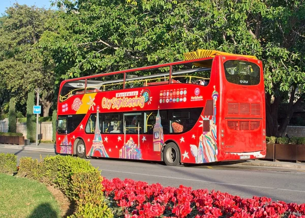 Red city sightseeing bus Stock Photos, Royalty Free Red city ...