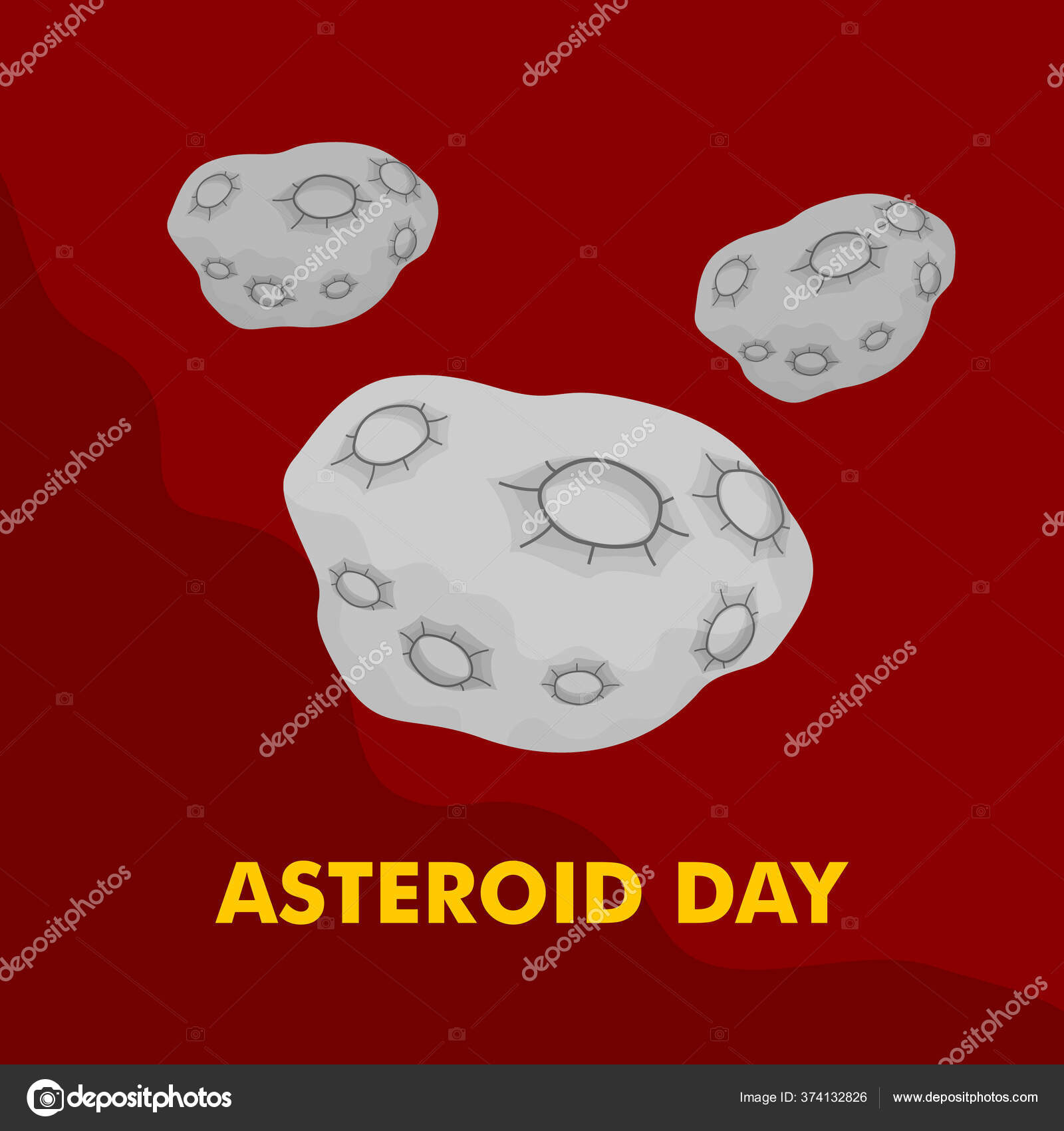 Vector Illustration Asteroid Stone Good Template Space Design ...