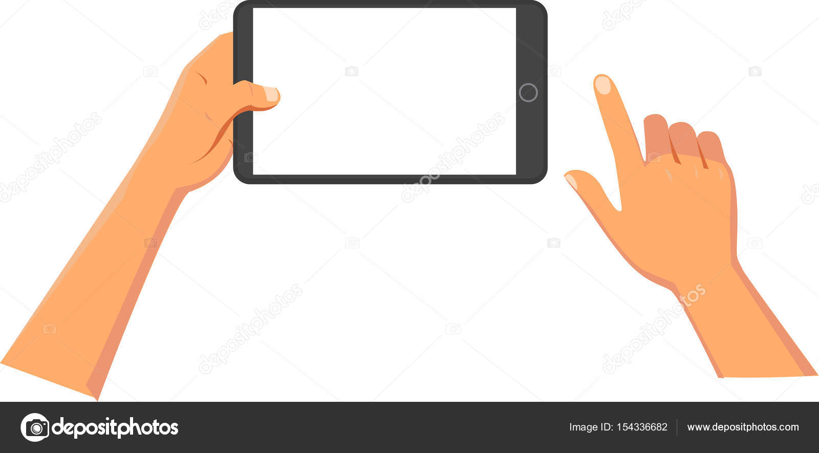Hands holding tablet or other digital devices Stock Vector Image by ...