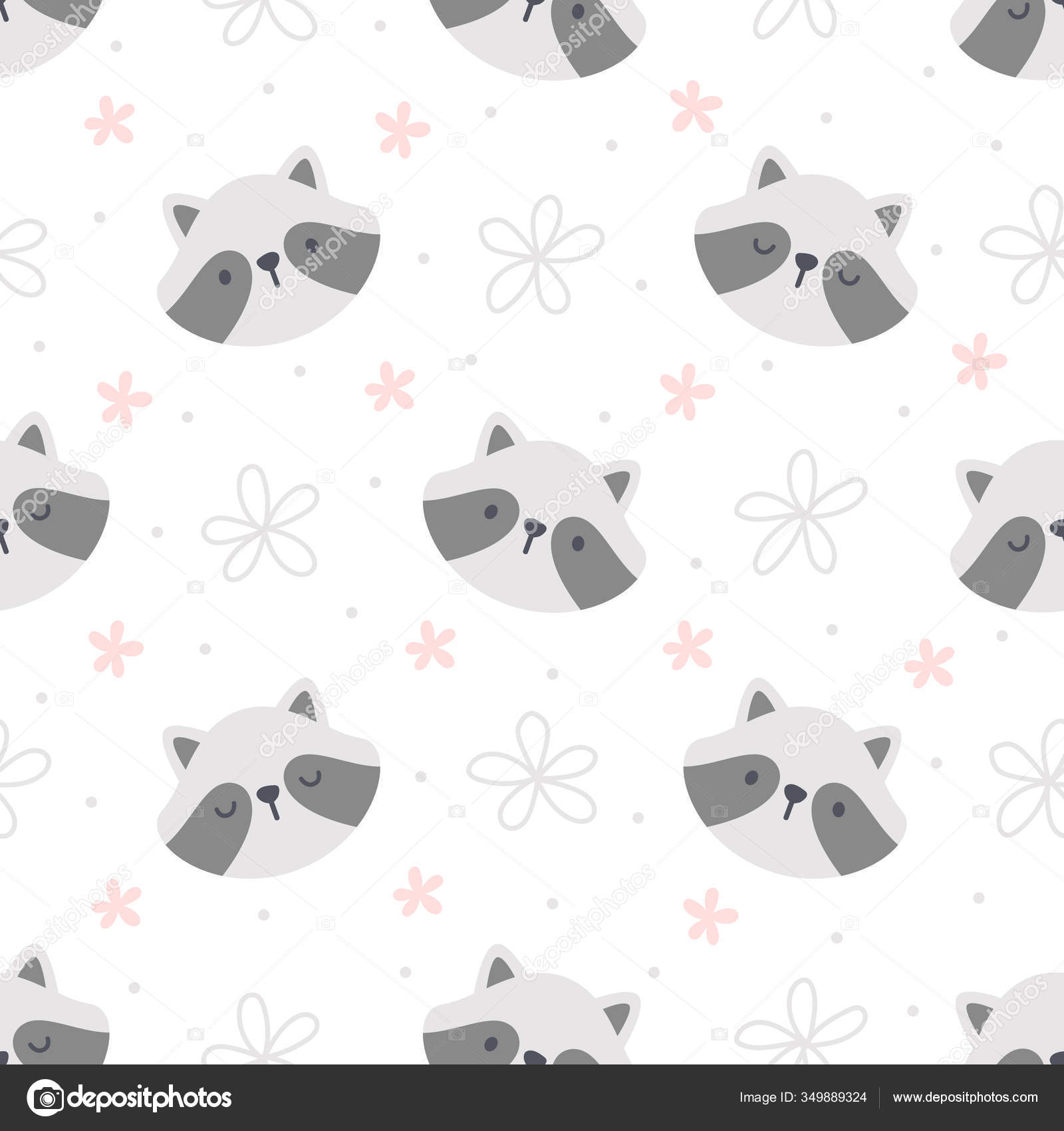 Cute Raccoon Seamless Background Repeating Pattern Wallpaper Background ...