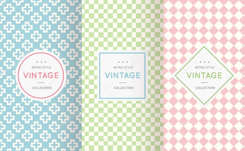 Pastel retro different vector seamless patterns Stock Vector Image by ...