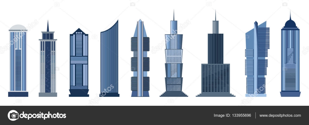 Skyscraper icons isolated on white background Stock Vector Image by ...