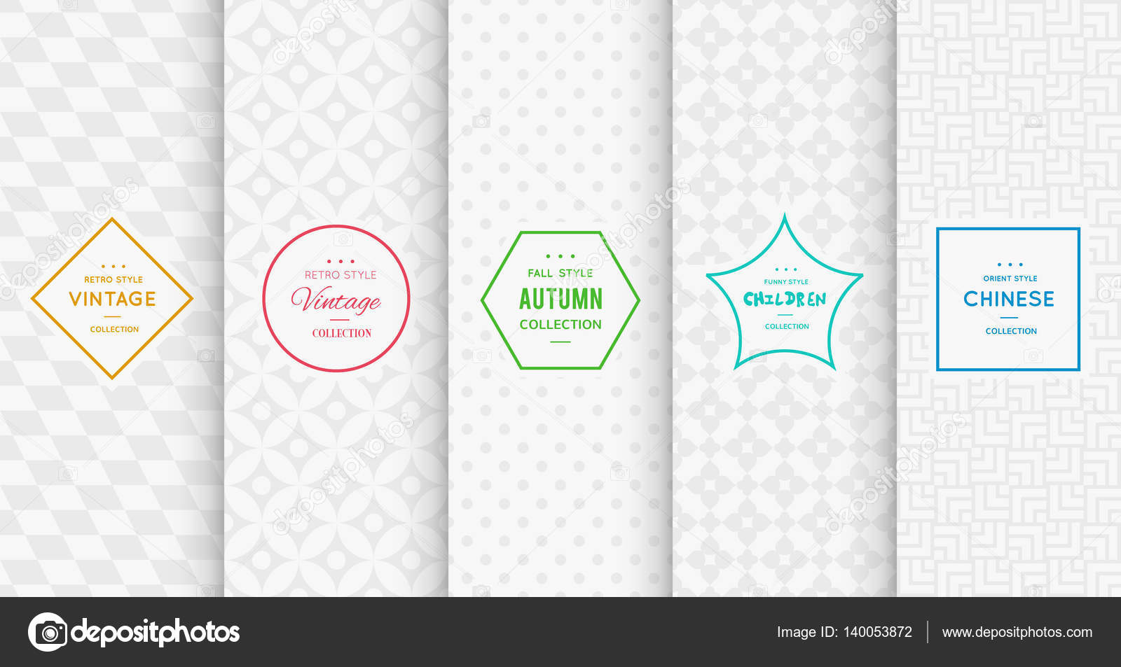 Light grey seamless patterns for universal background Stock Vector ...