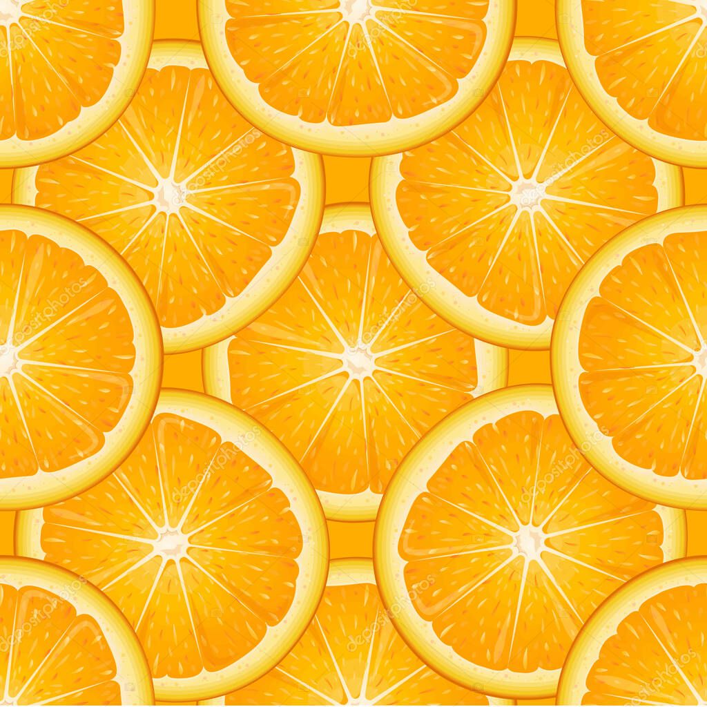 Patr n geom trico vectorial sin costura corte naranja. Una jugosa ilustraci n. Fruto aislado del ...