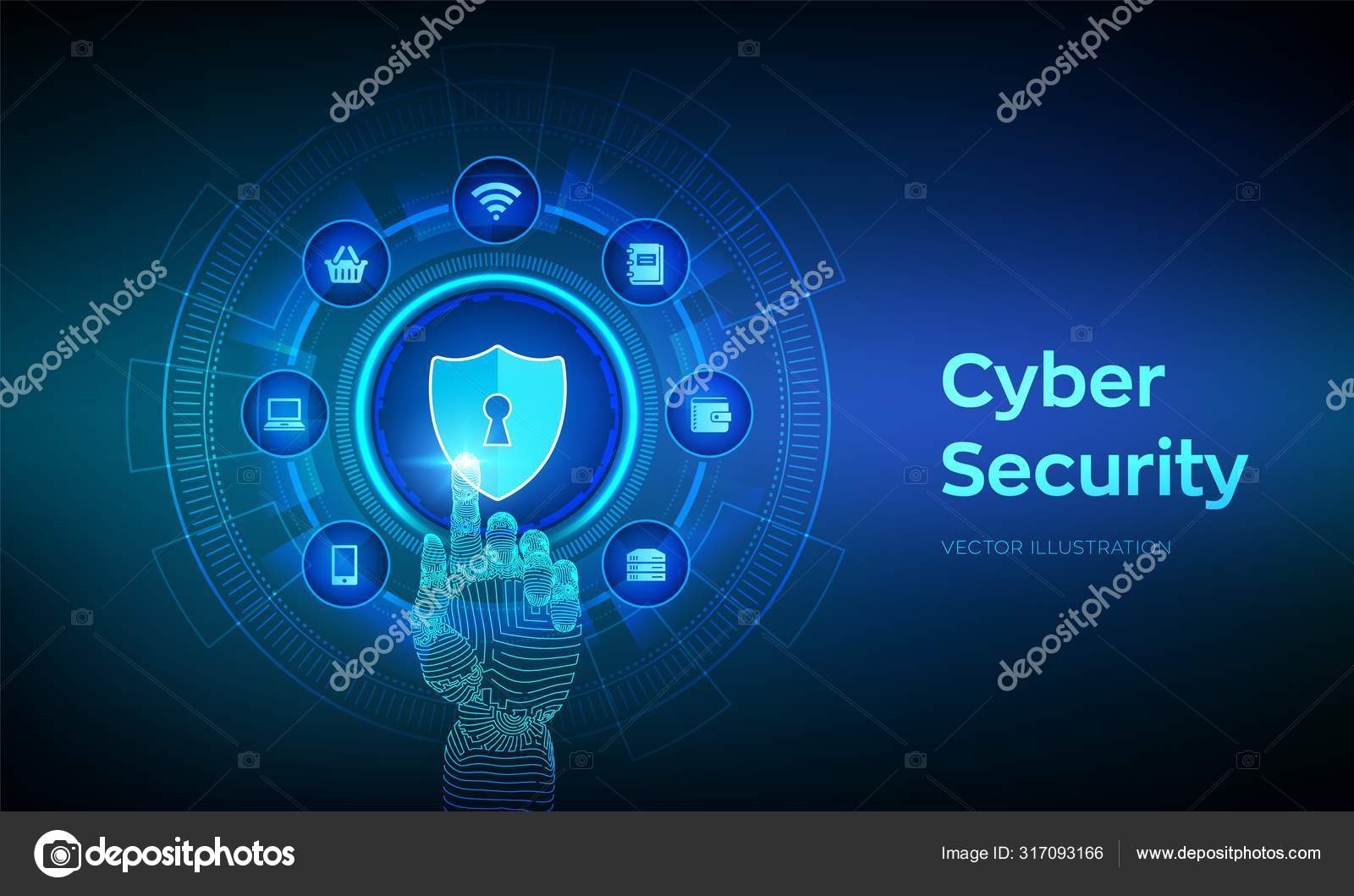 Cyber Security. Data protection business concept on virtual screen ...
