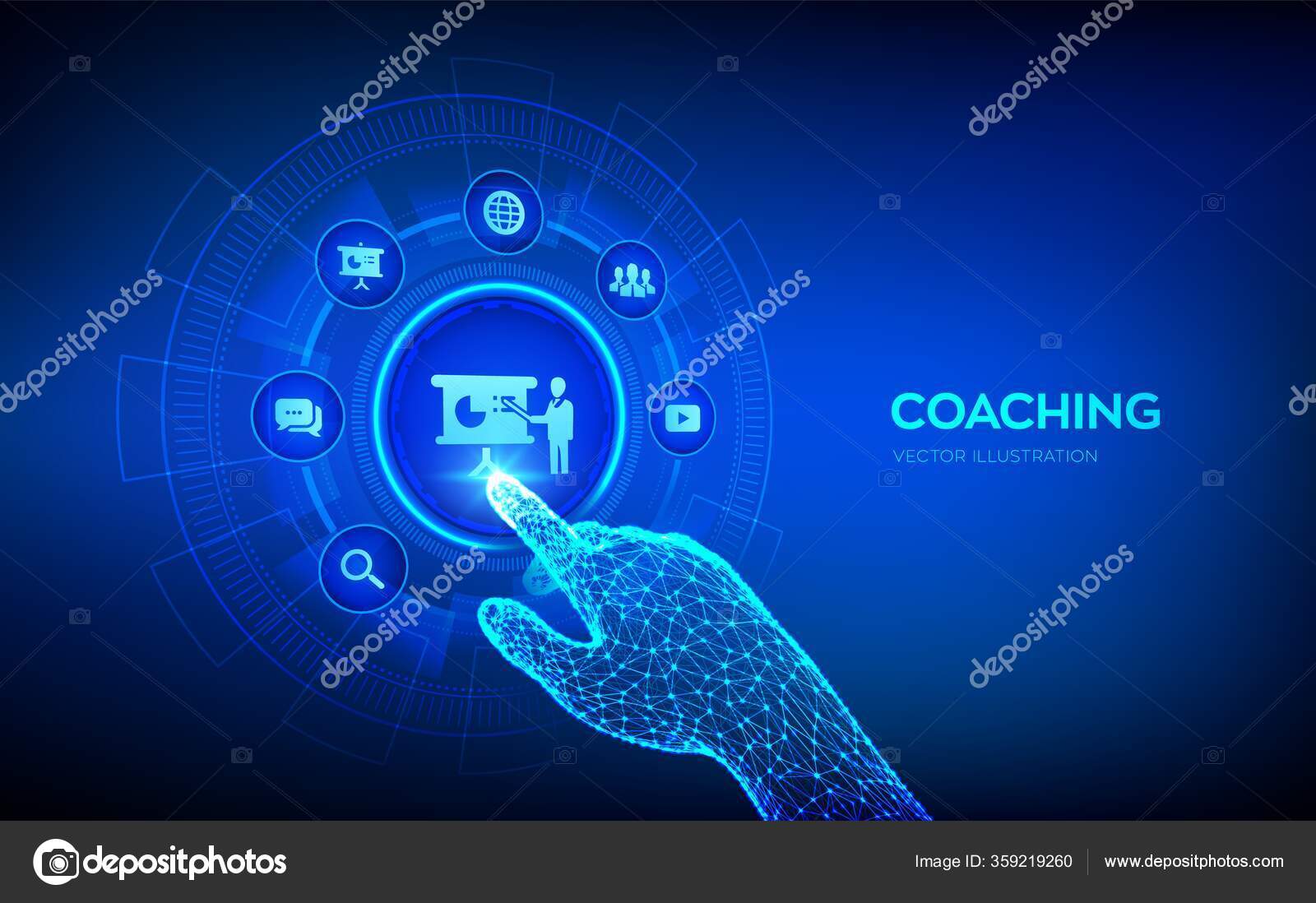 Coaching Mentoring Concept Virtual Screen Personal Development ...