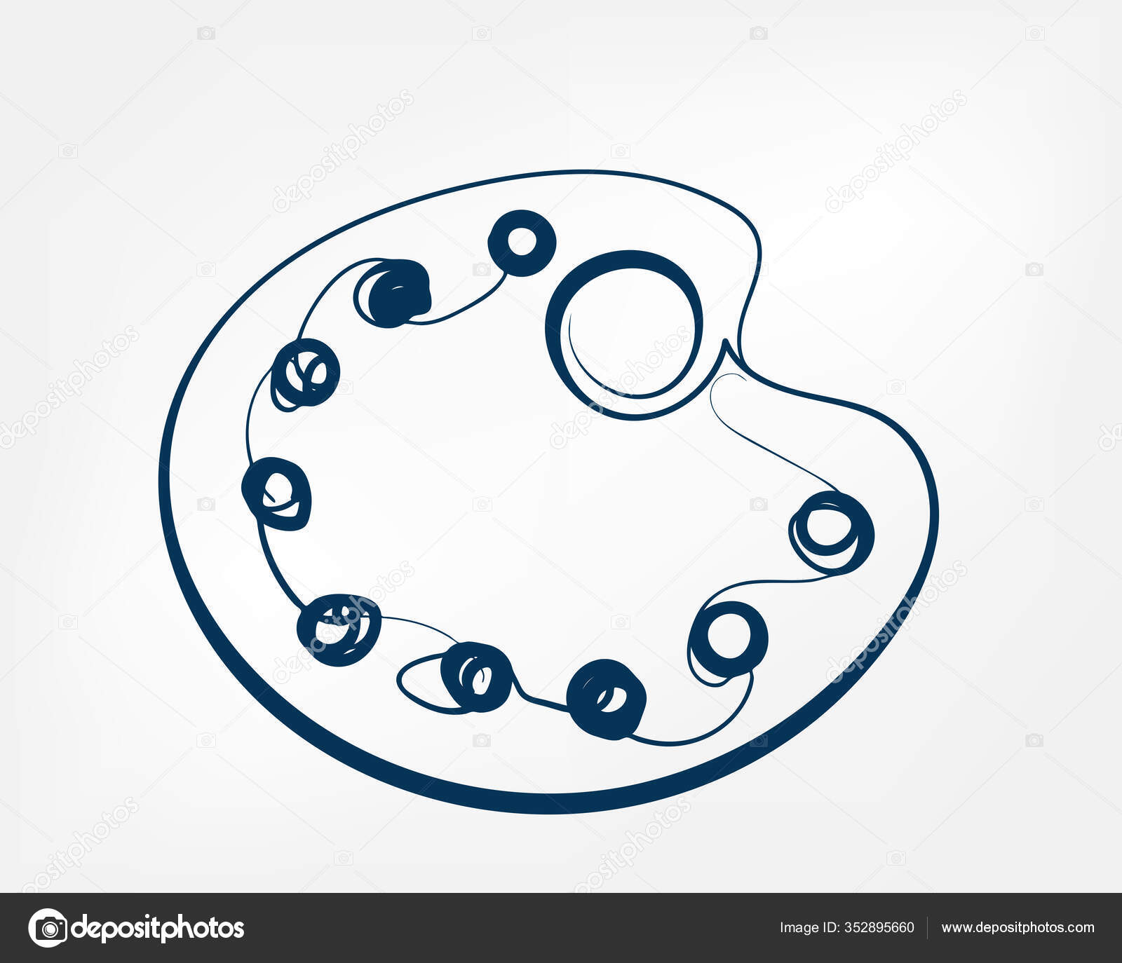 Palette Color One Line Vector Isolated Design Stock Vector Image by ...