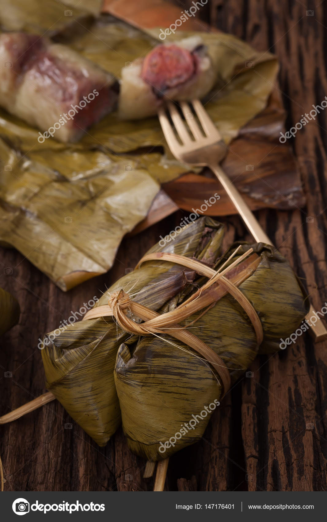 Khao Tom Mat - Thai dessert - Sticky Rice, Banana and Black Beans ...