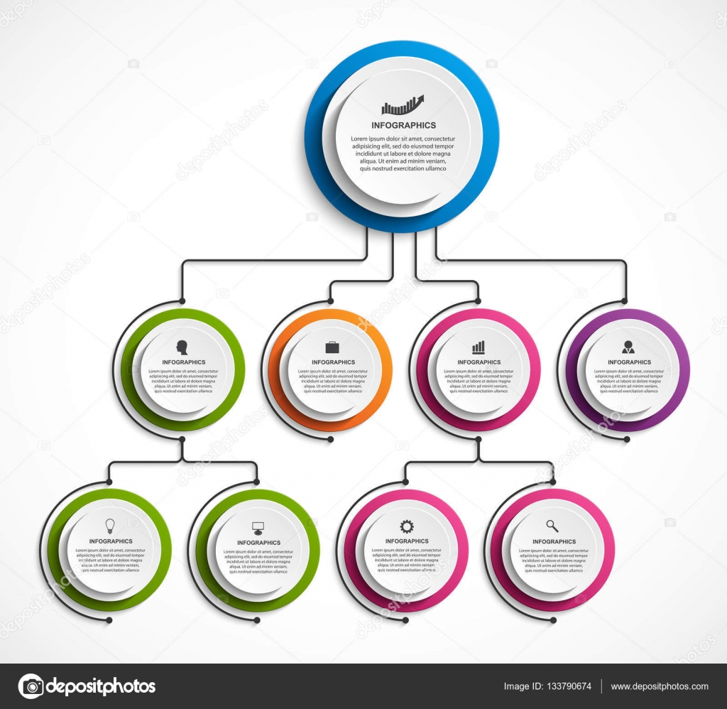 Modèle d'organigramme de conception infographique. Stock Vector by ...