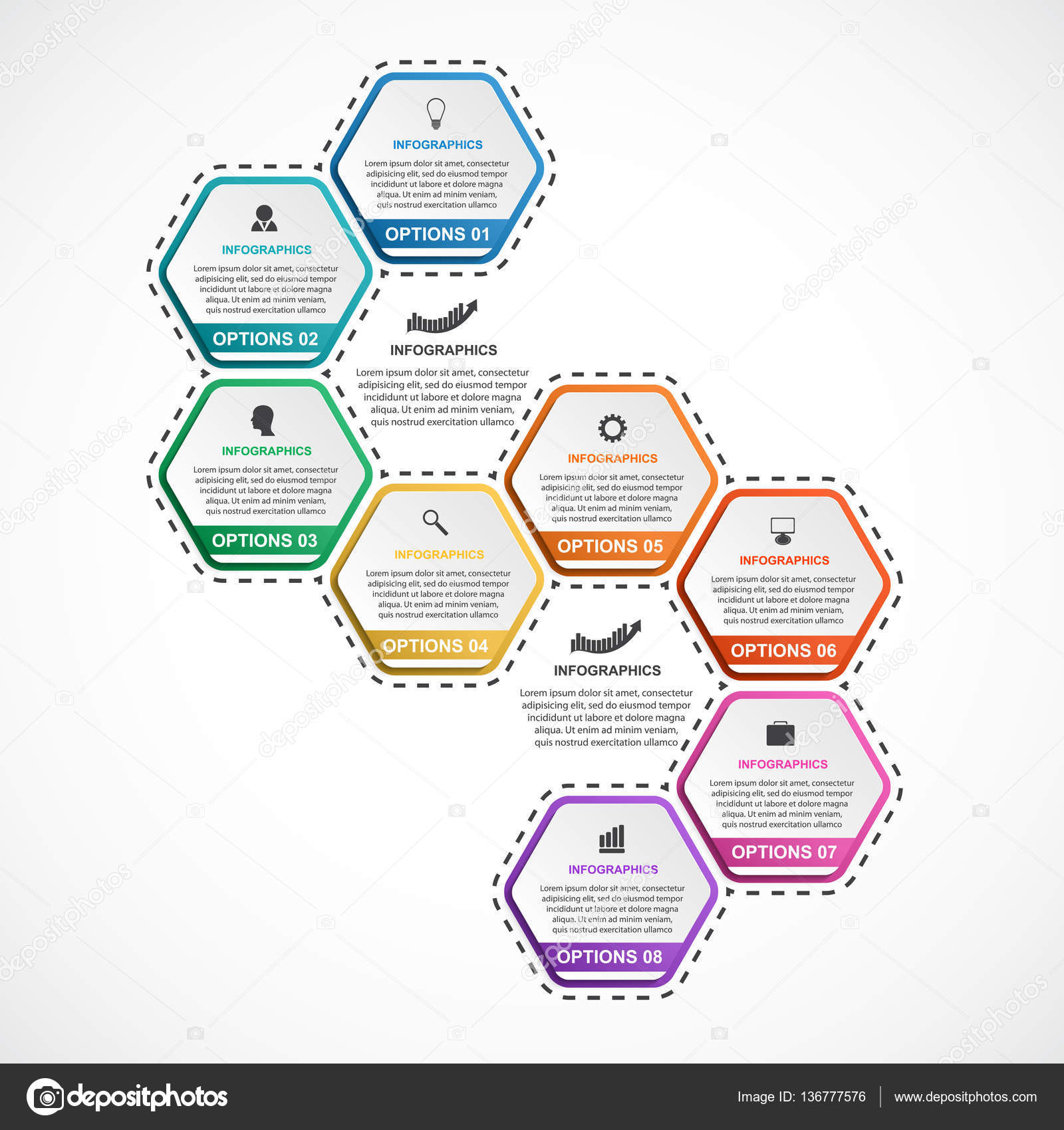 Abstract hexagon infographics template. — Stock Vector © samarets1984 ...