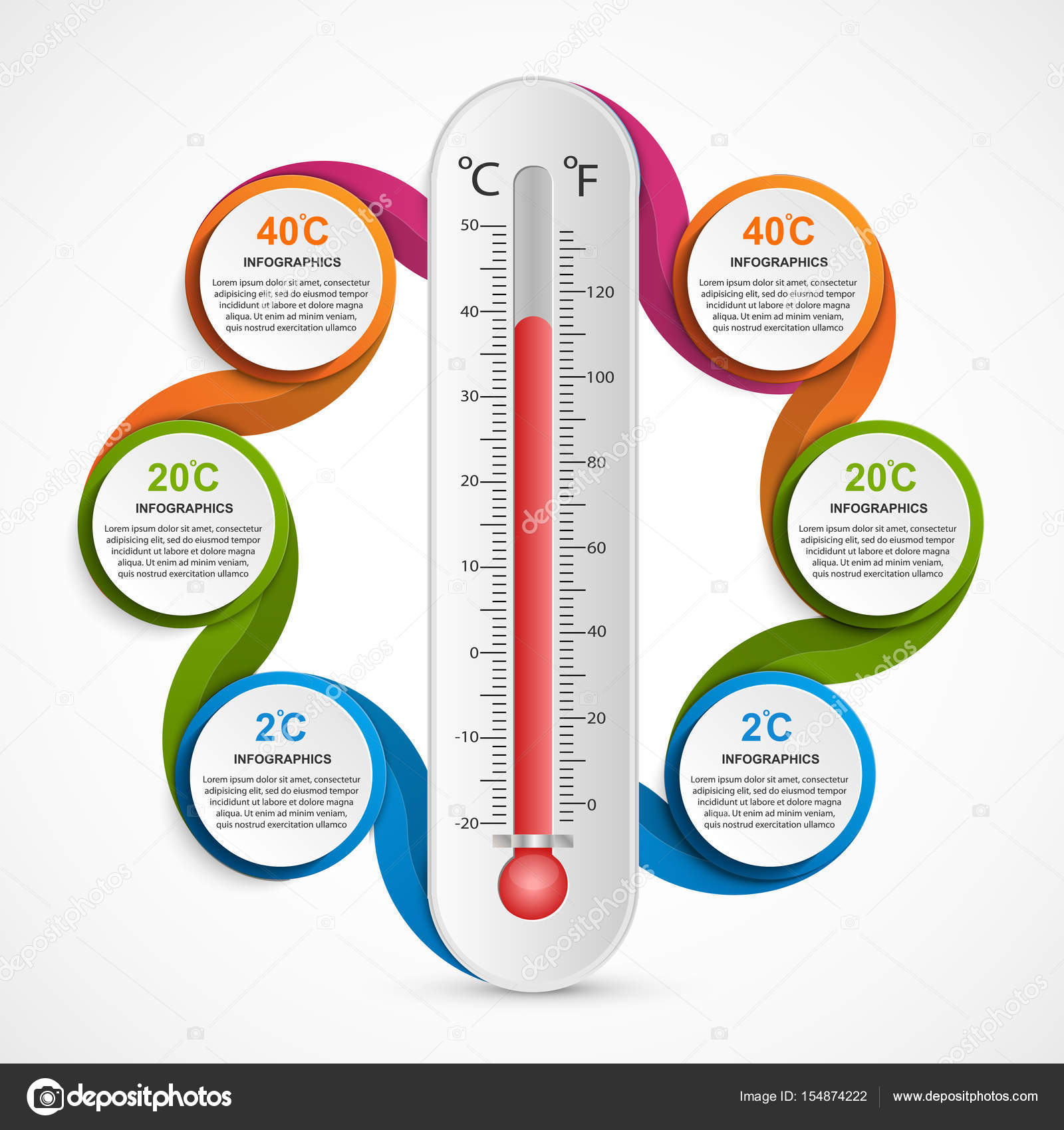 Infographics thermometer design template. Vector illustration. Stock ...