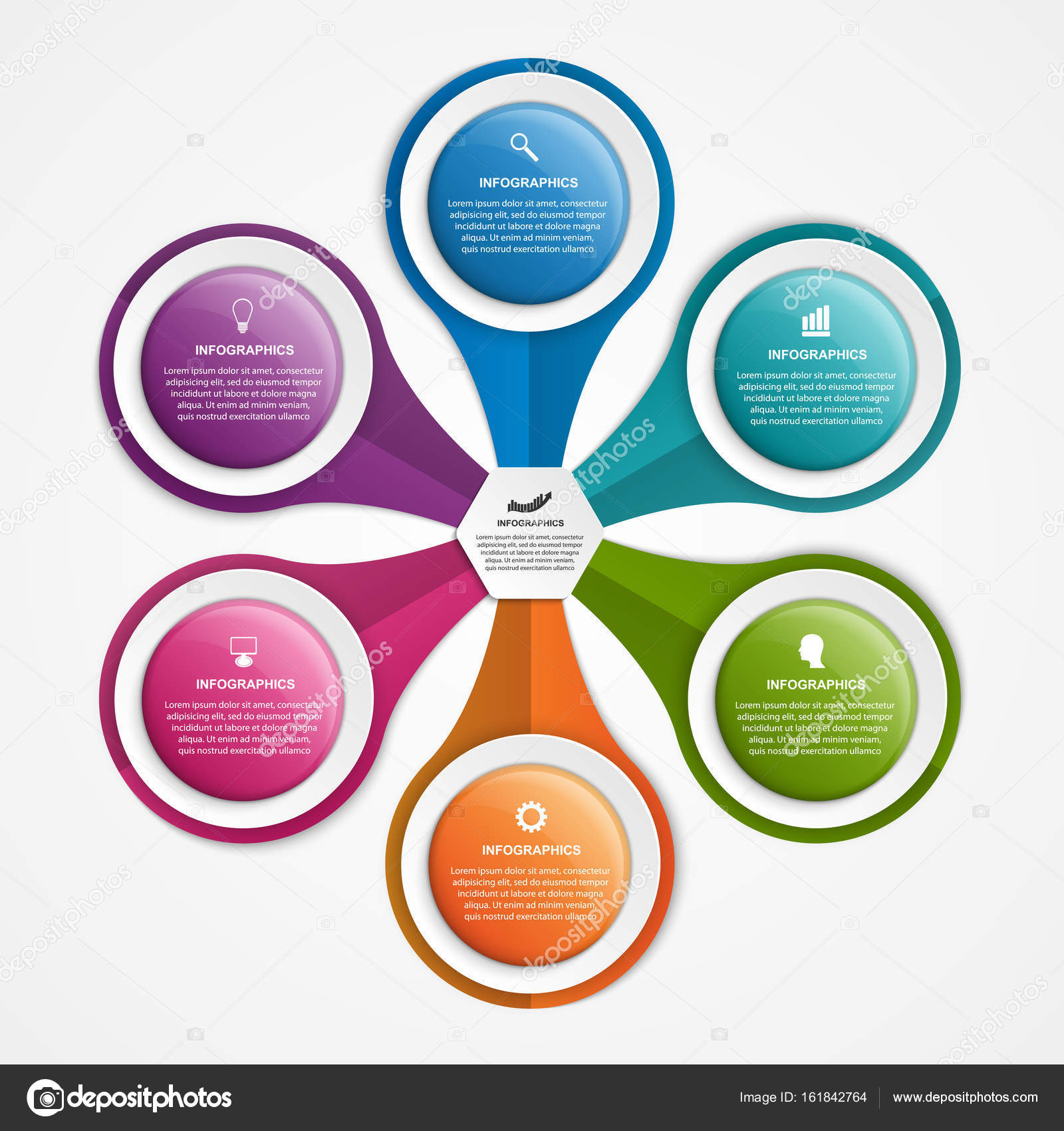 Templat infografis opsi abstrak. Dapat digunakan untuk presentasi ...
