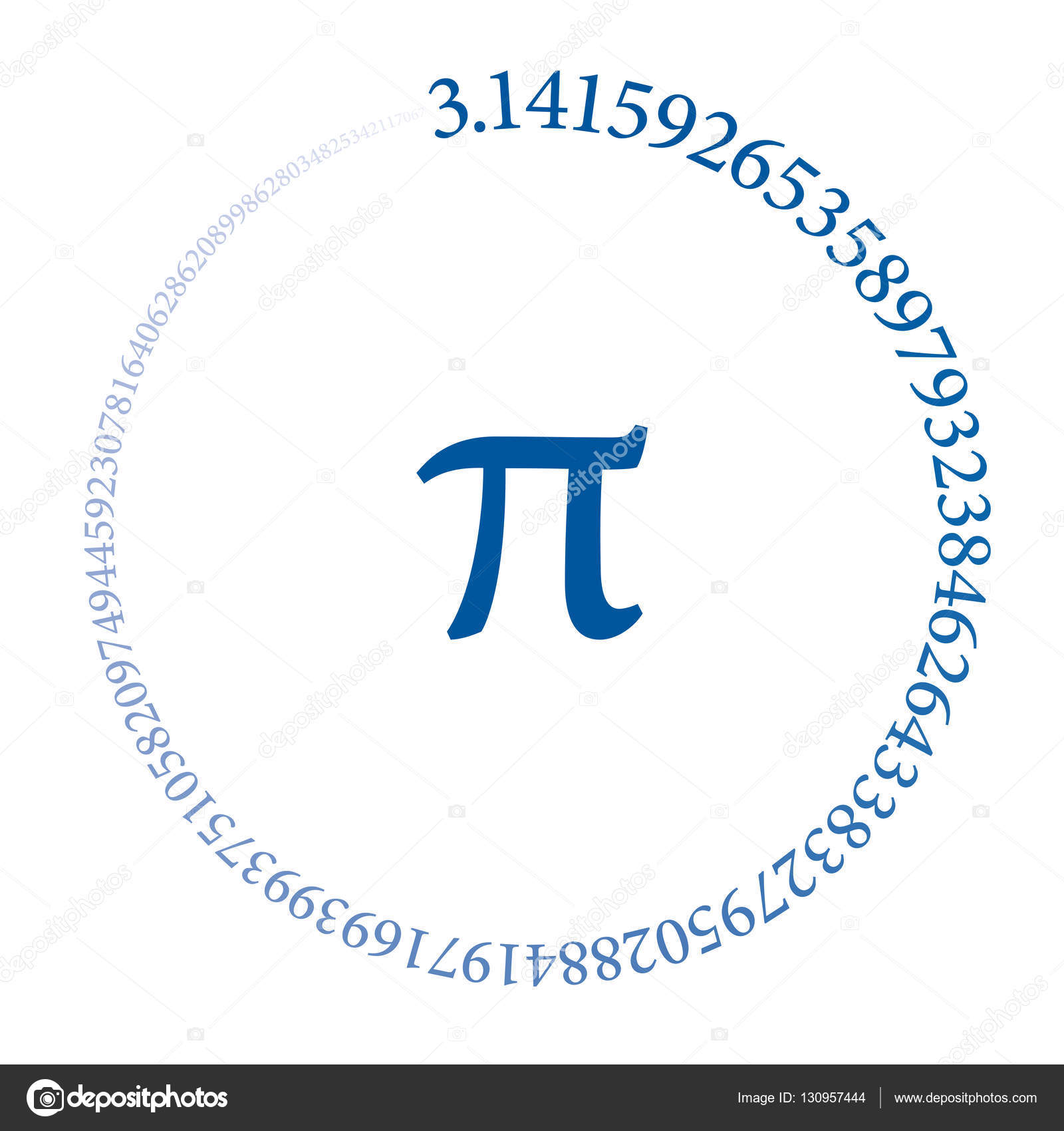 Cem dígitos de número Pi formando um círculo Vetor de ©Furian 130957444