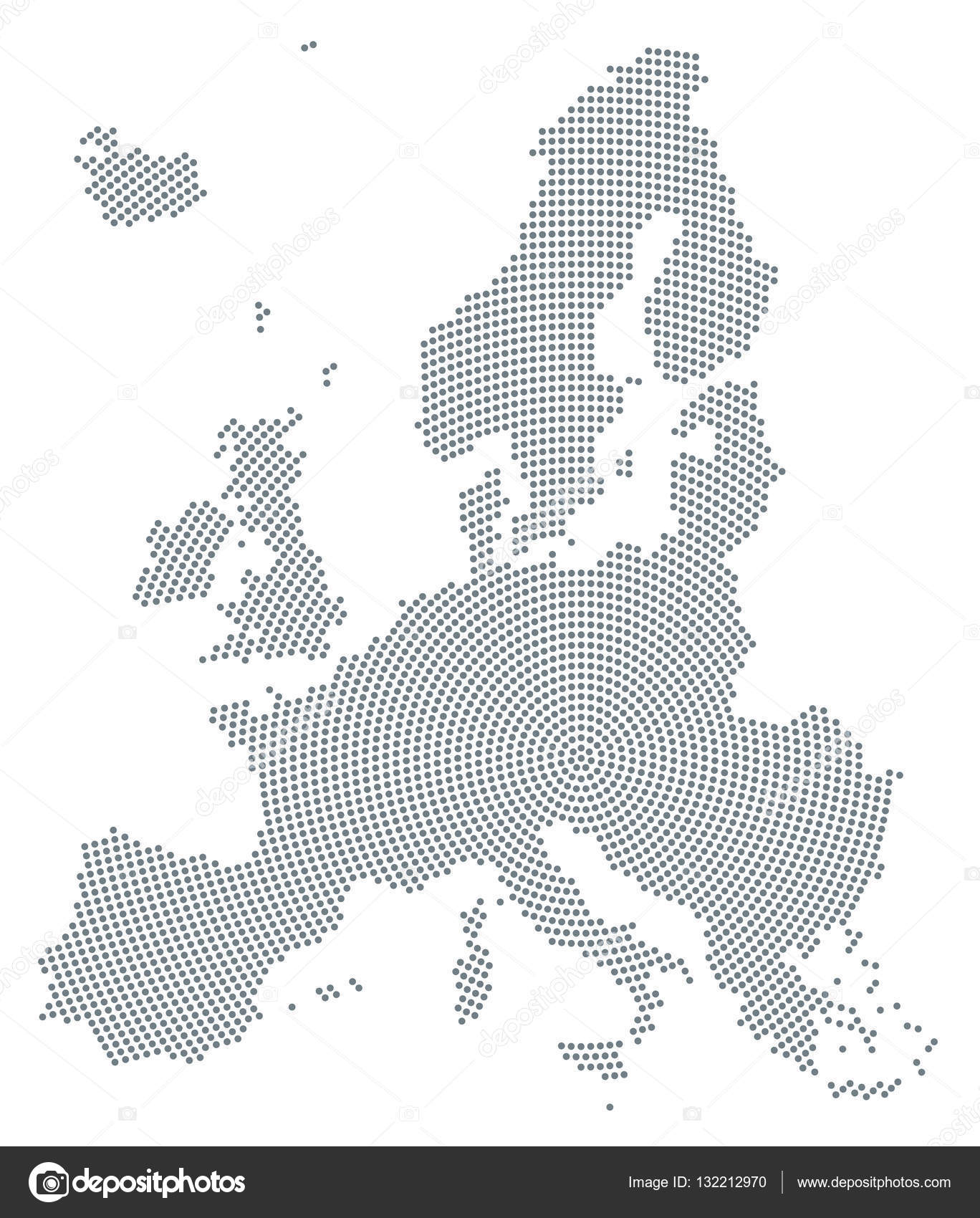 Europe map radial dot pattern gray color Stock Vector Image by ©Furian ...