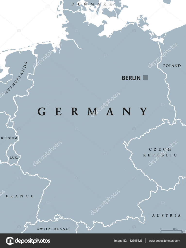 Germany political map gray colored Stock Vector Image by ©Furian #132595326