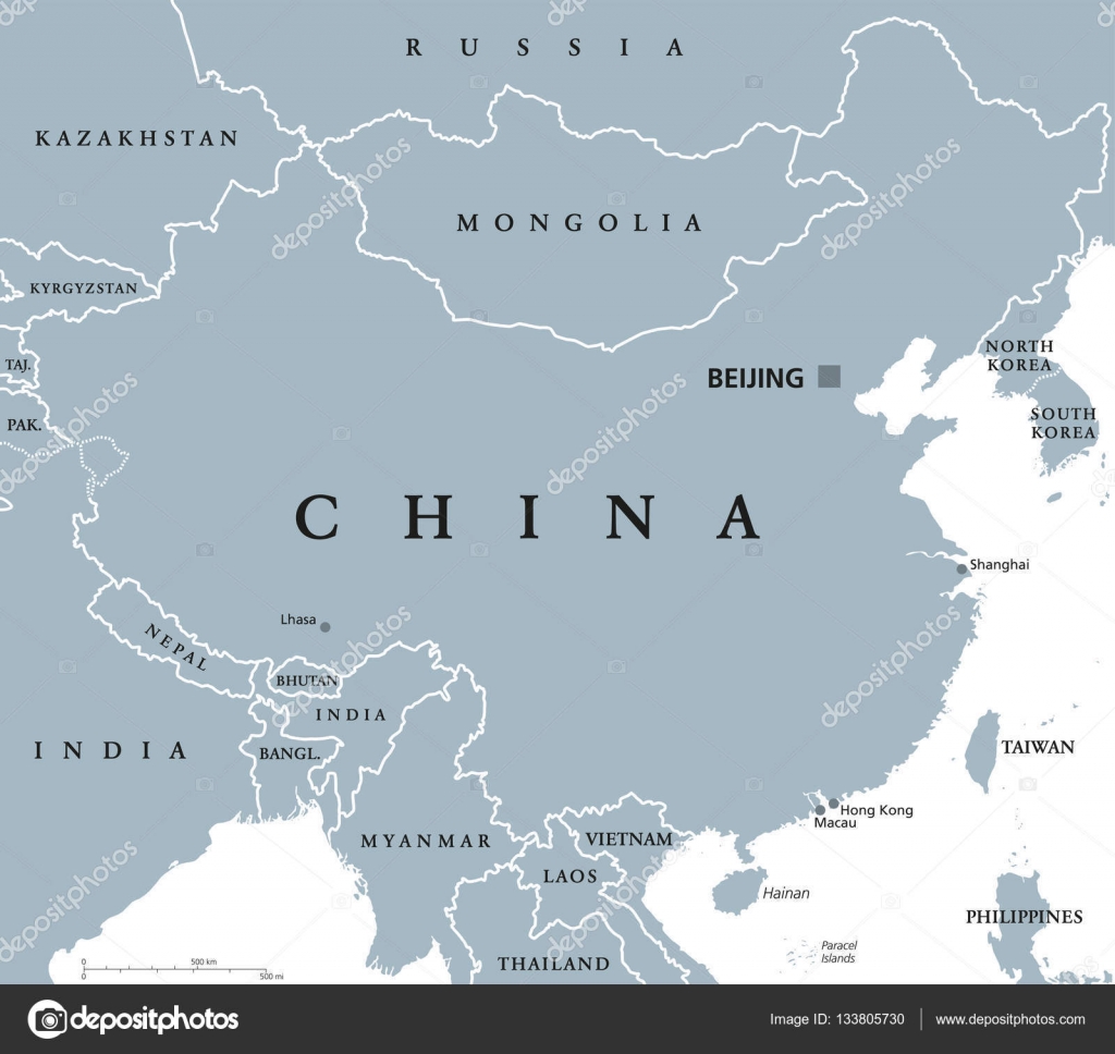 Mapa político de China Vector de stock #133805730 de ©Furian