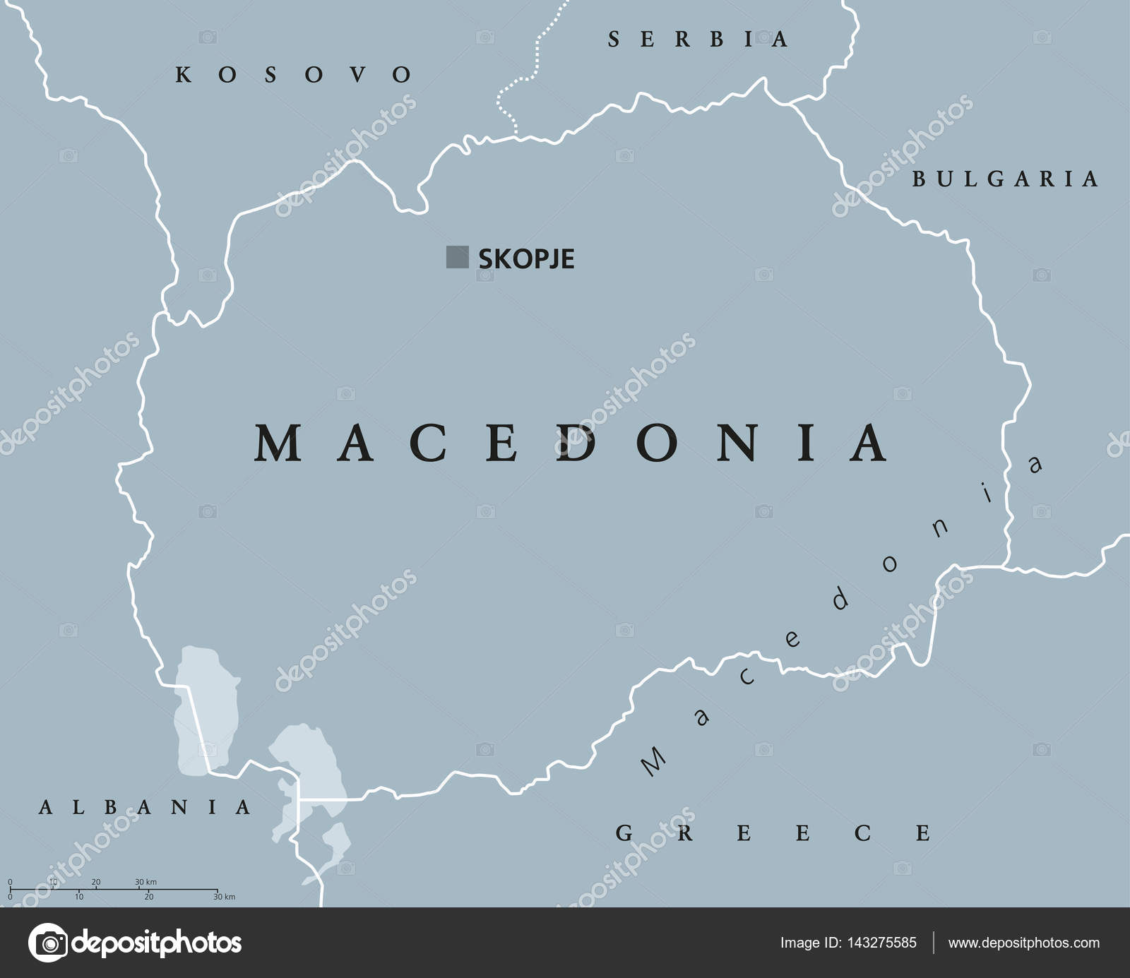 Macedonia political map Stock Vector by ©Furian 143275585