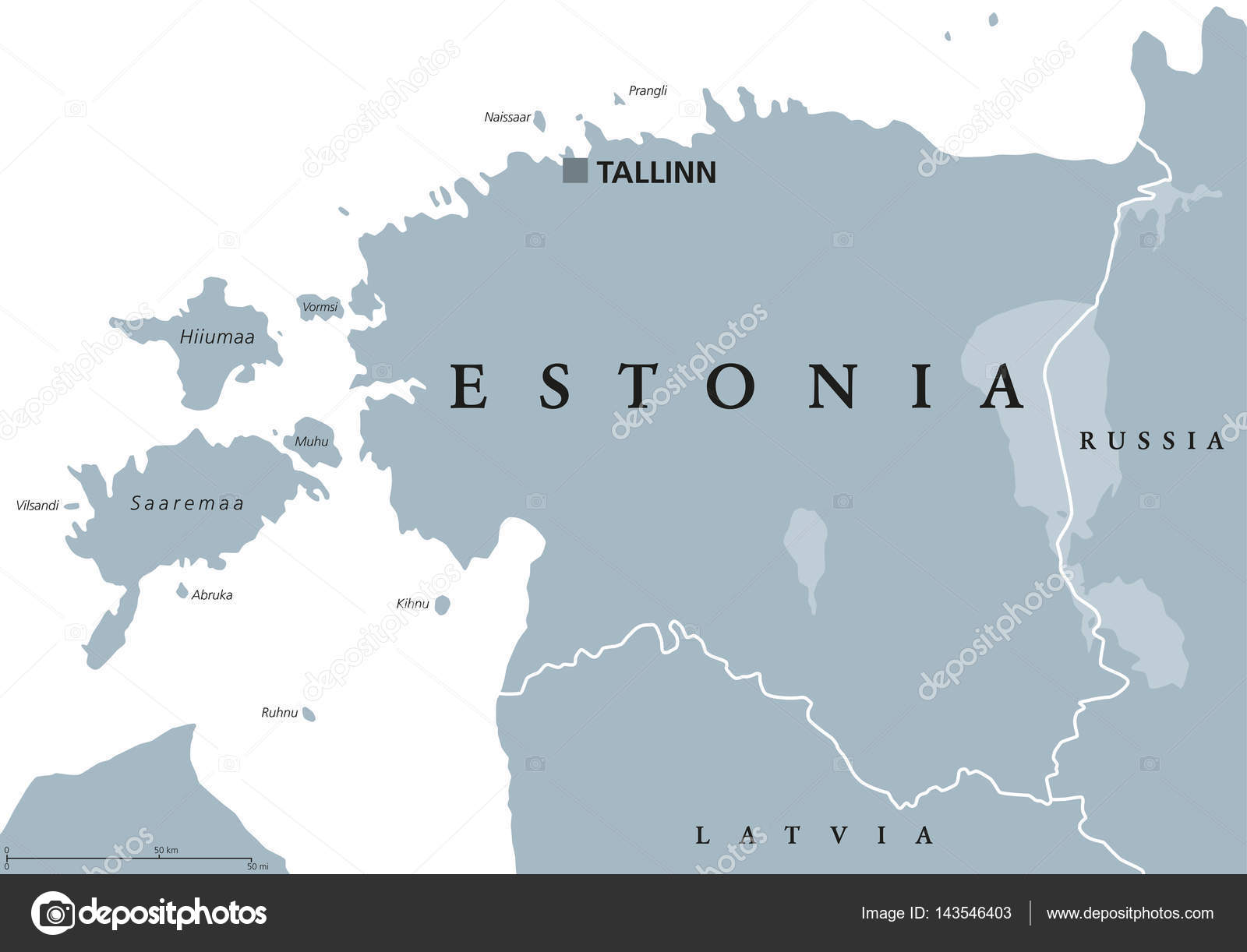 Estonia mapa político Vector de stock #143546403 de ©Furian