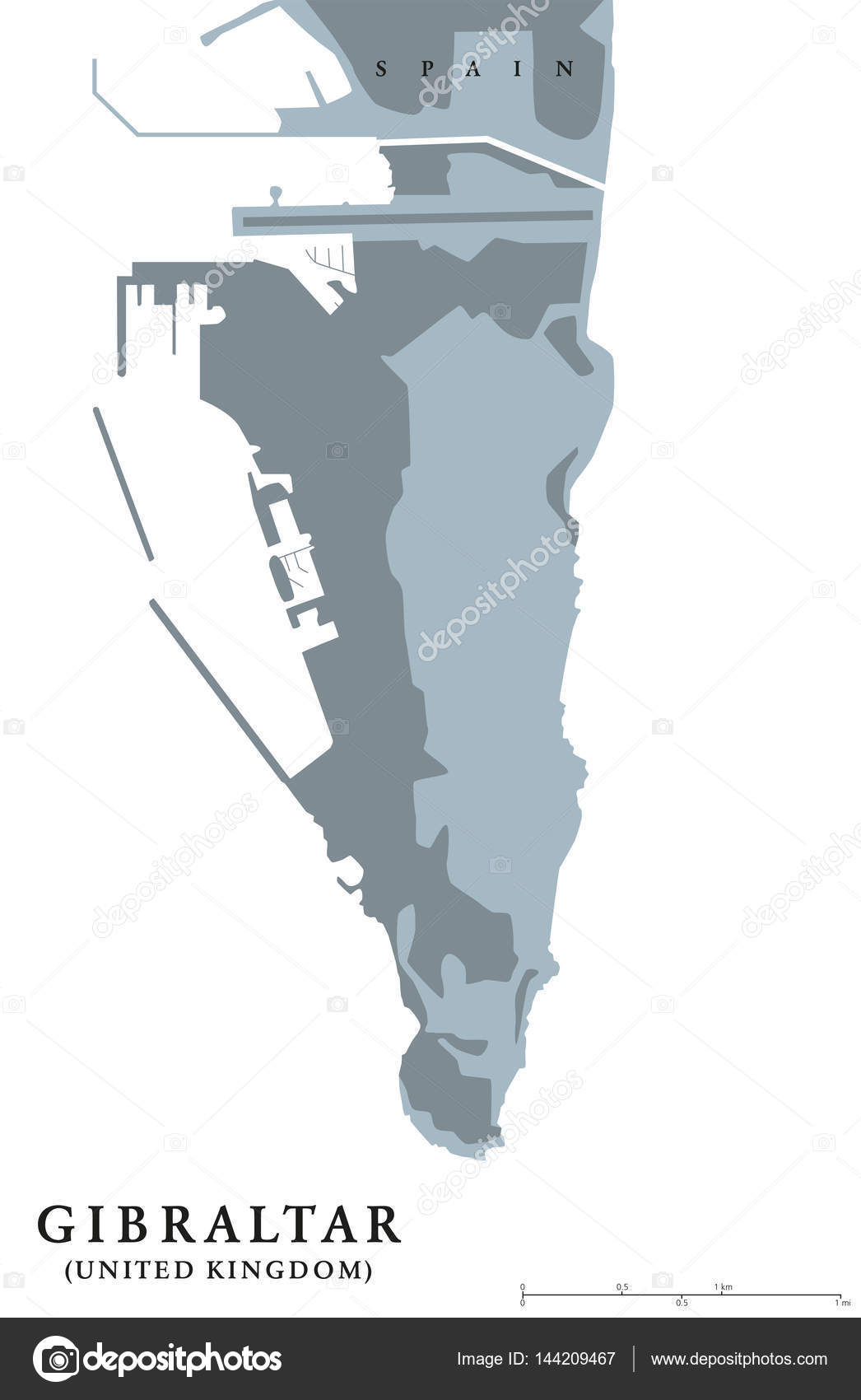 Mapa político de Gibraltar Vector de stock por ©Furian 144209467