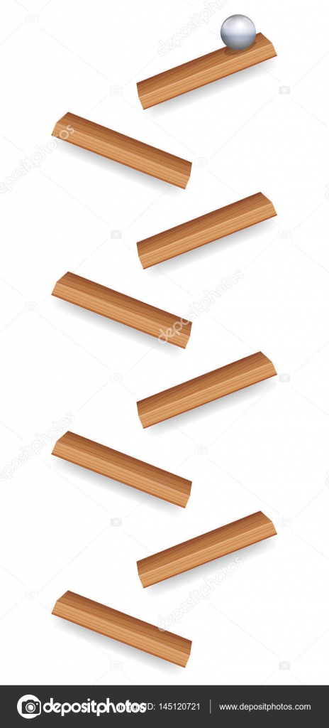 Marble Run Wooden Pieces — Stock Vector © Furian #145120721