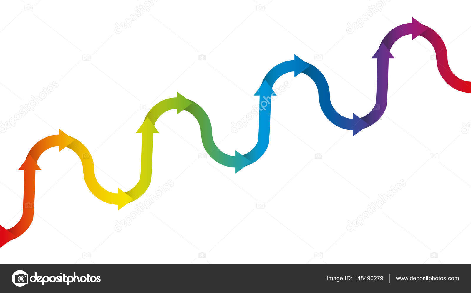 Gradual Upward Trend Symbol Rainbow Colored Arrows — Stock Vector ...