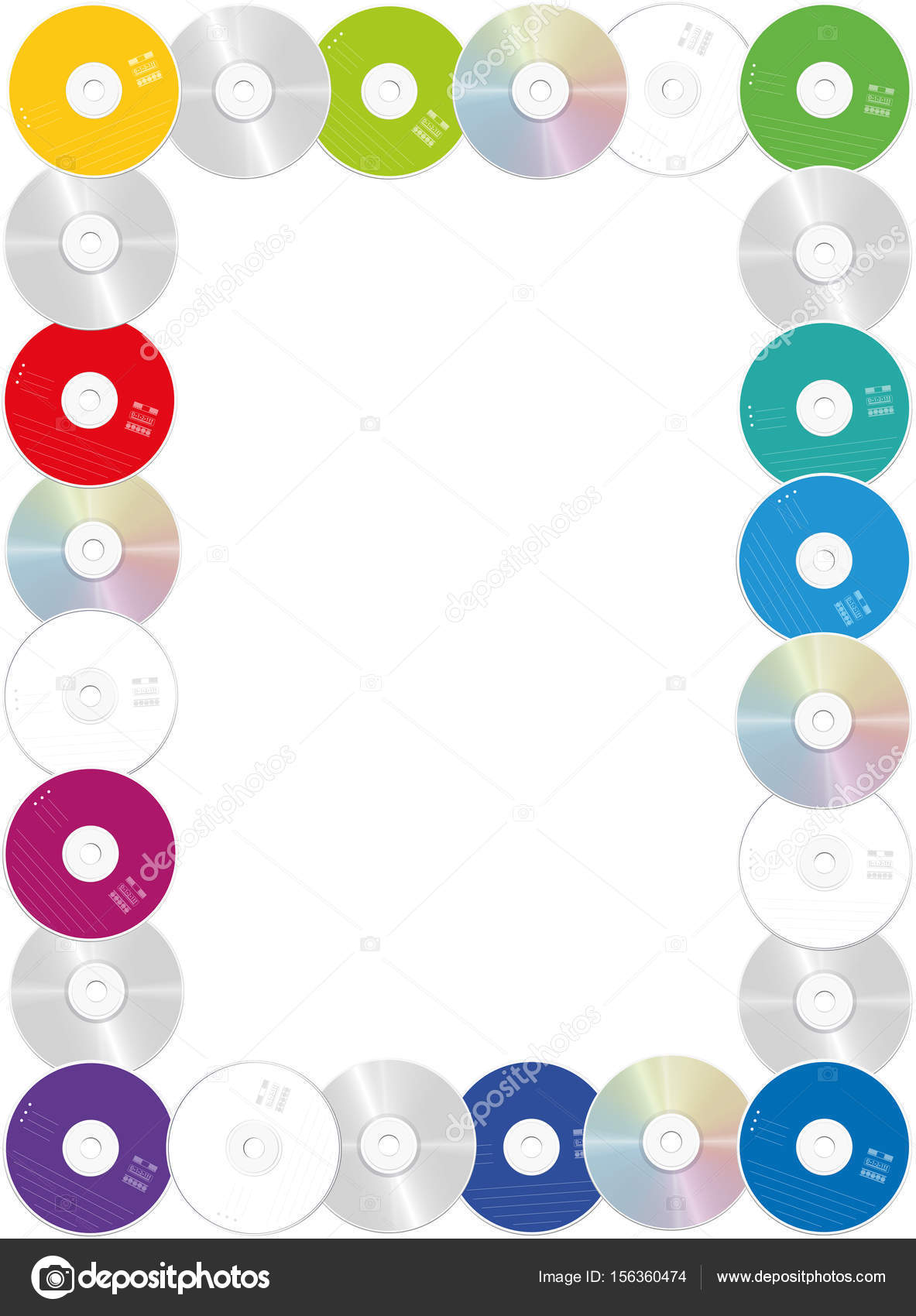 CDs Rectangular Frame Portrait Document Stock Vector Image by ©Furian ...