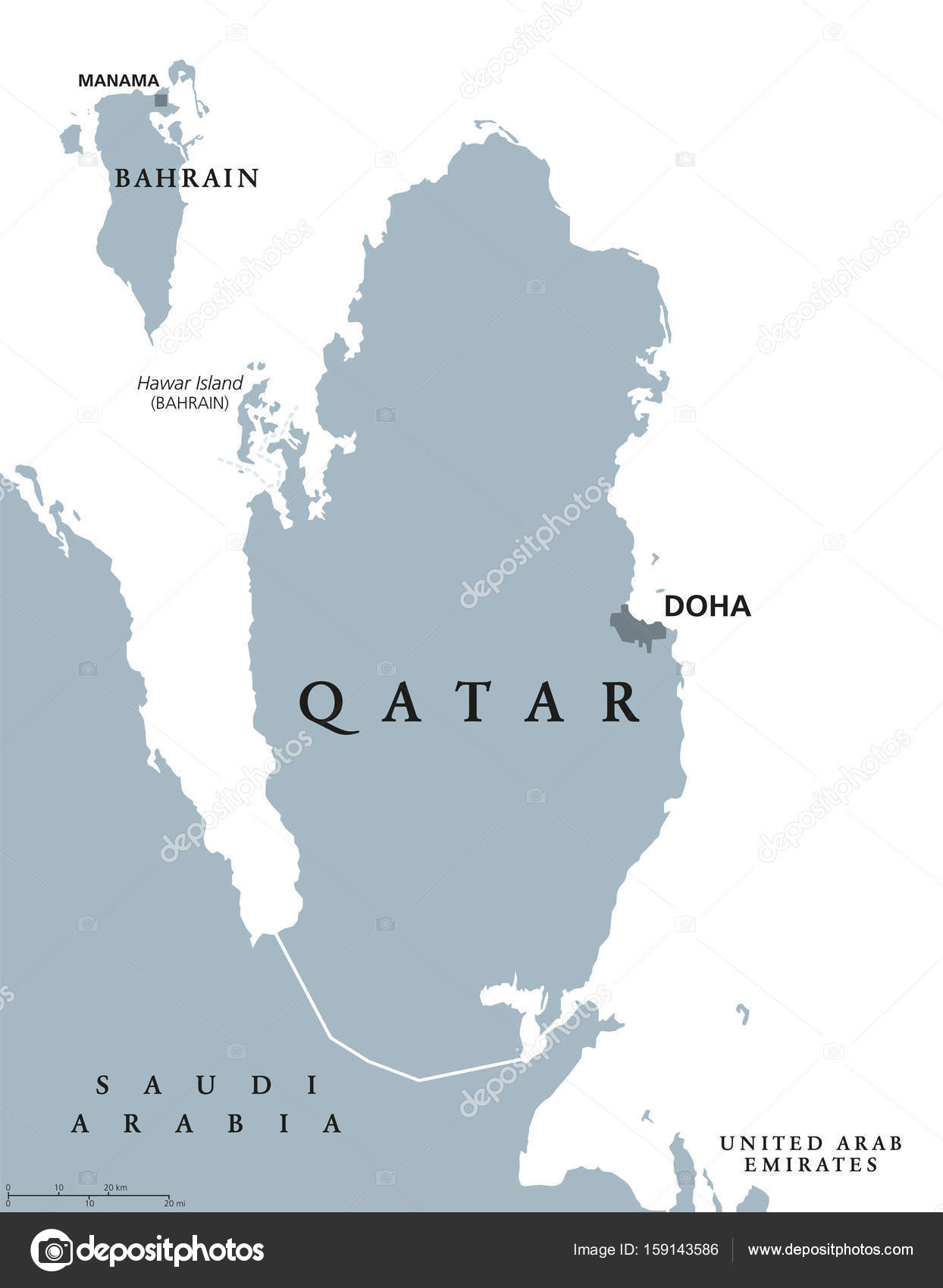 Qatar Political Map Qatar Political Map Of Administrative Divisions