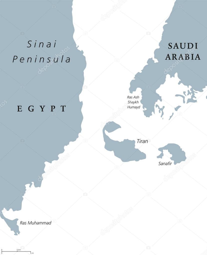Mapa político del Estrecho de Tiran Vector de stock por ©Furian 159821402