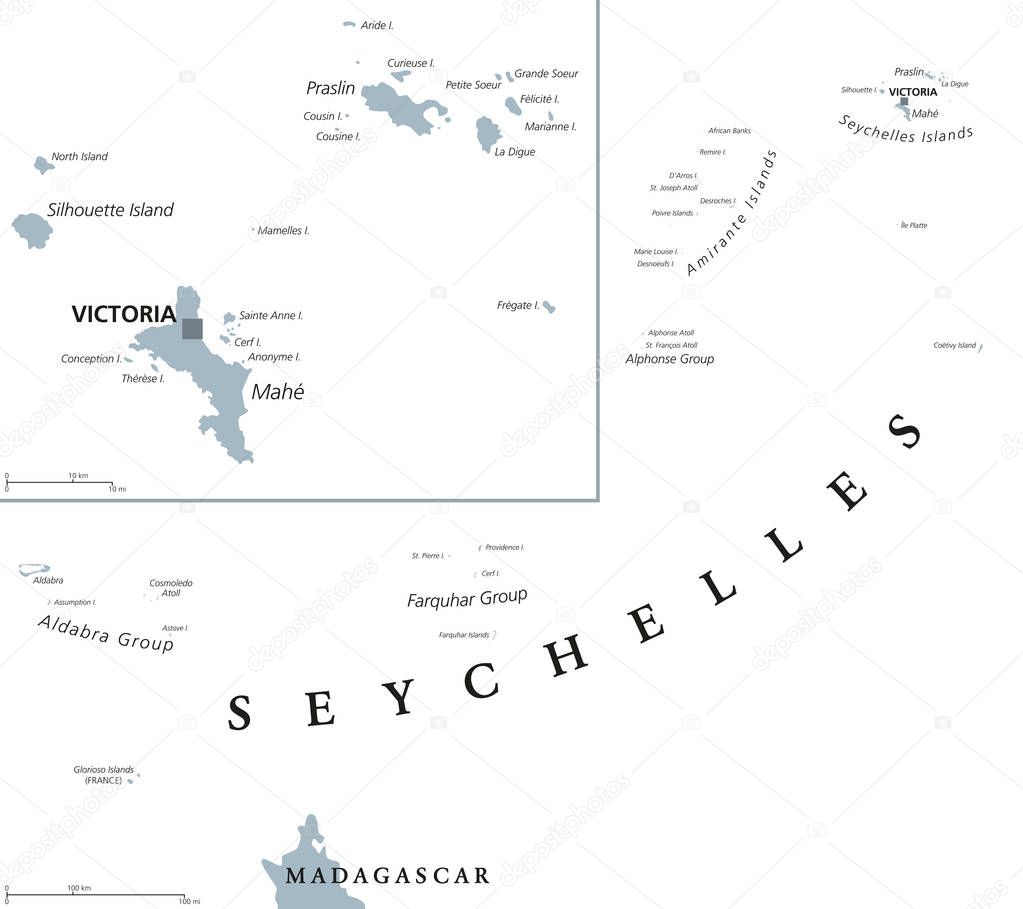 Mapa político de Seychelles 2022
