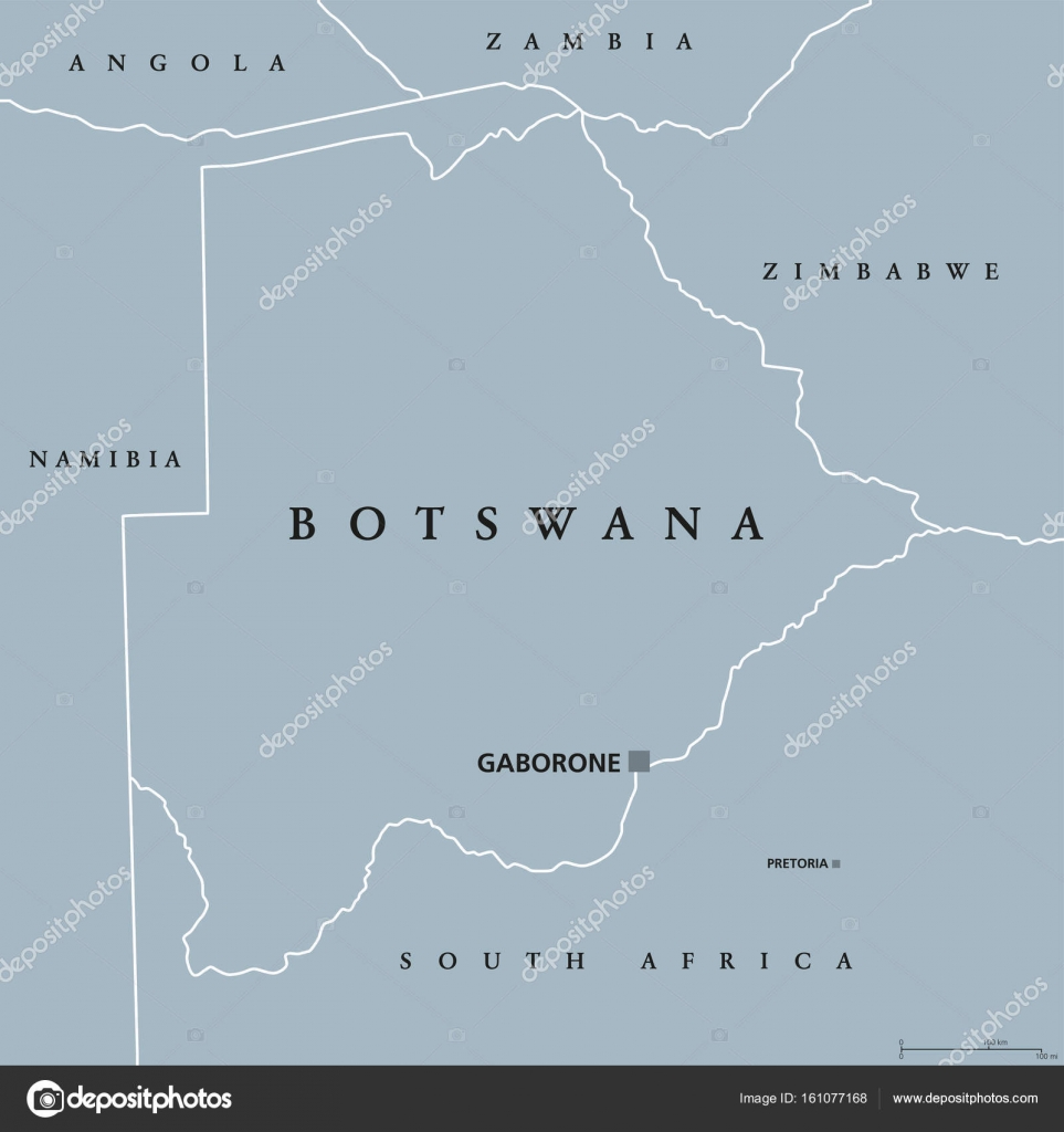 Botswana mapa político vetor(es) de stock de ©Furian 161077168