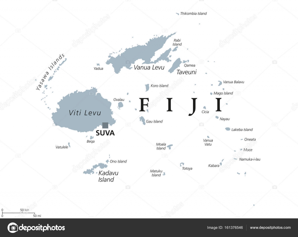 Fiji siyasi harita ©Furian 161376546'e ait Stok Vektör