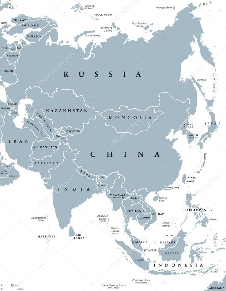 Mapa Político De Asia Occidental Mapa De Asia Para Imprimir Y