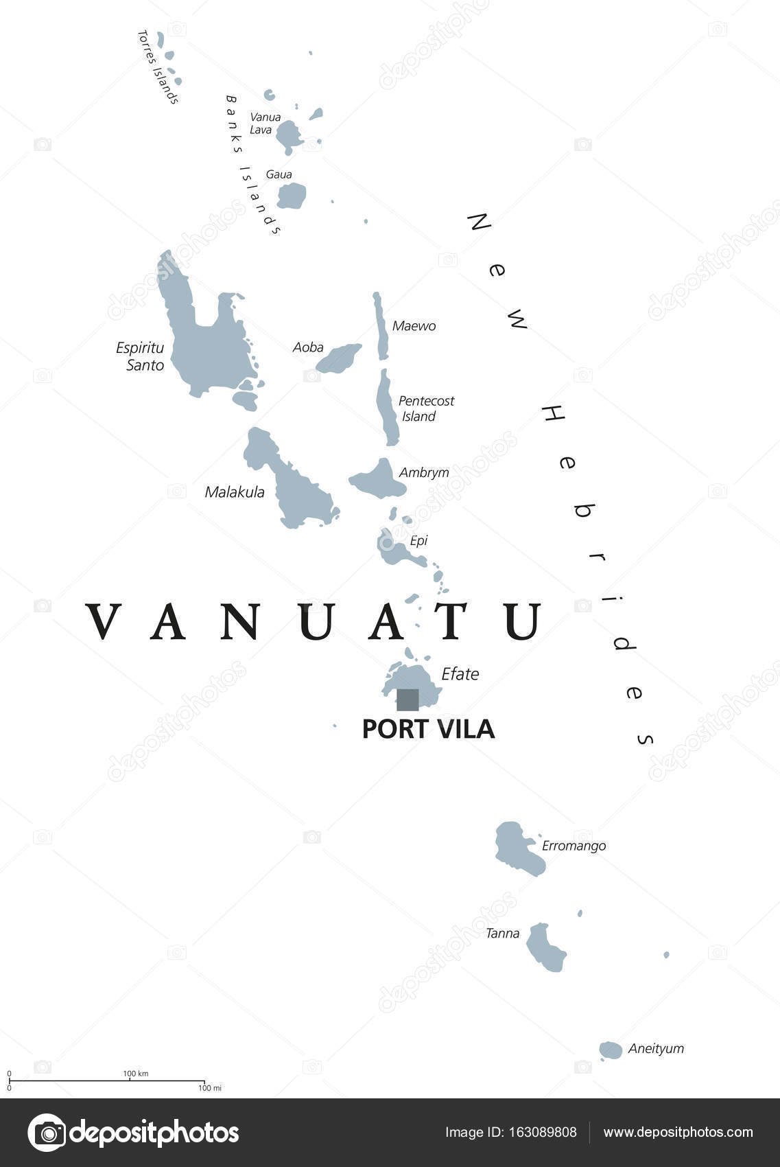 Vanuatu political map Stock Vector Image by ©Furian #163089808