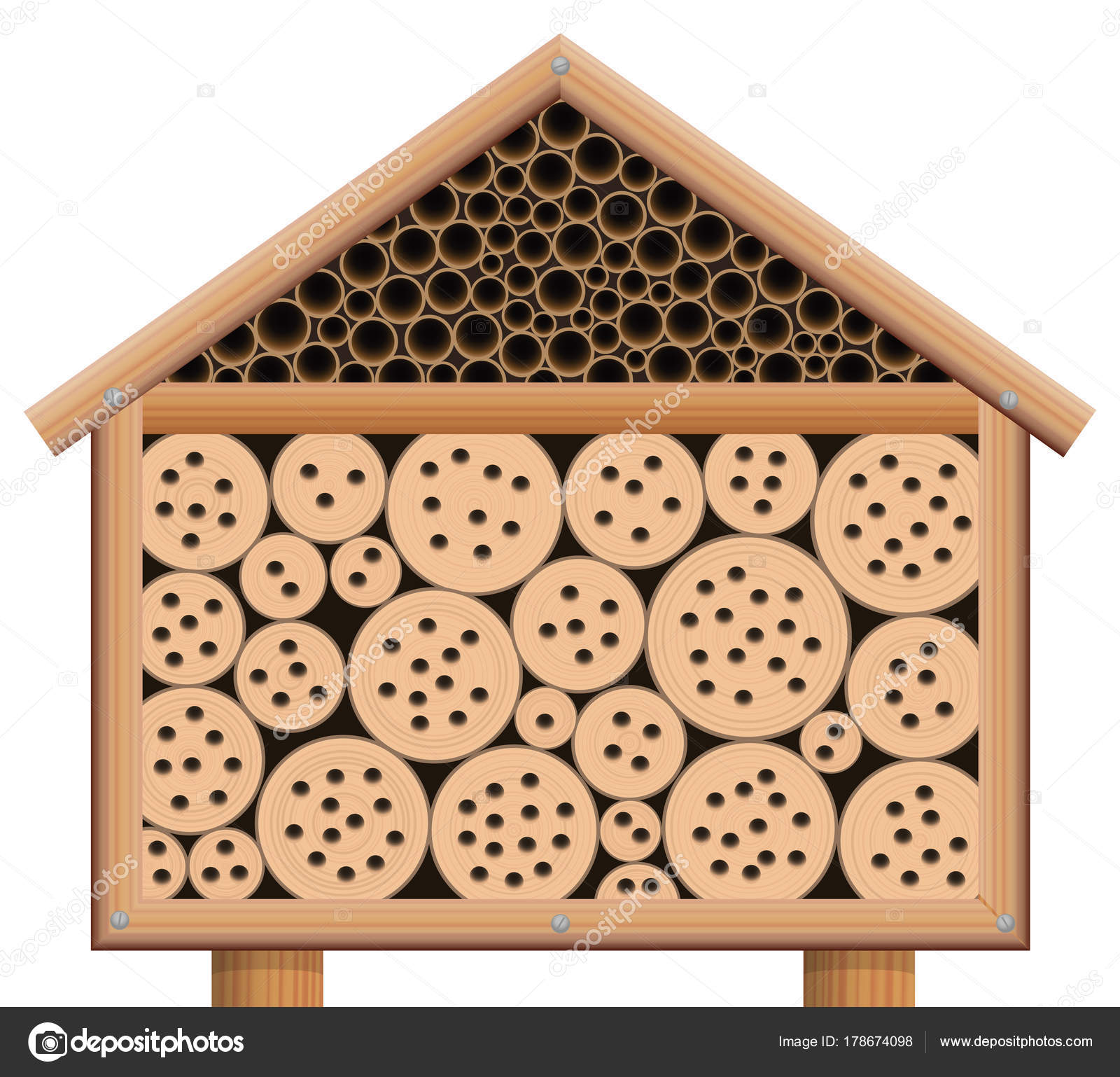 Insect Hotel Wooden Bug House Stock Vector by ©Furian 178674098