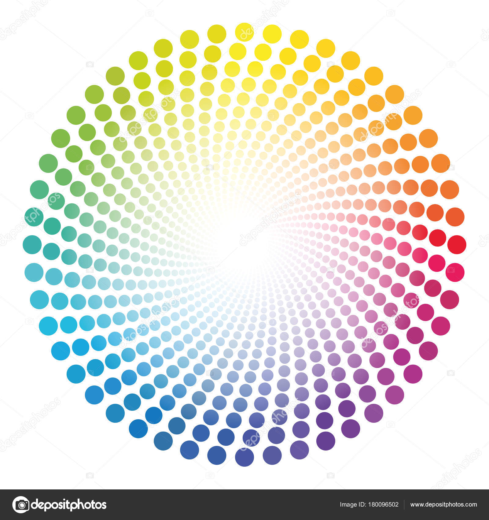 Spirale Dots Tube Rainbow Colored Circular Pattern Stock Vector by ...