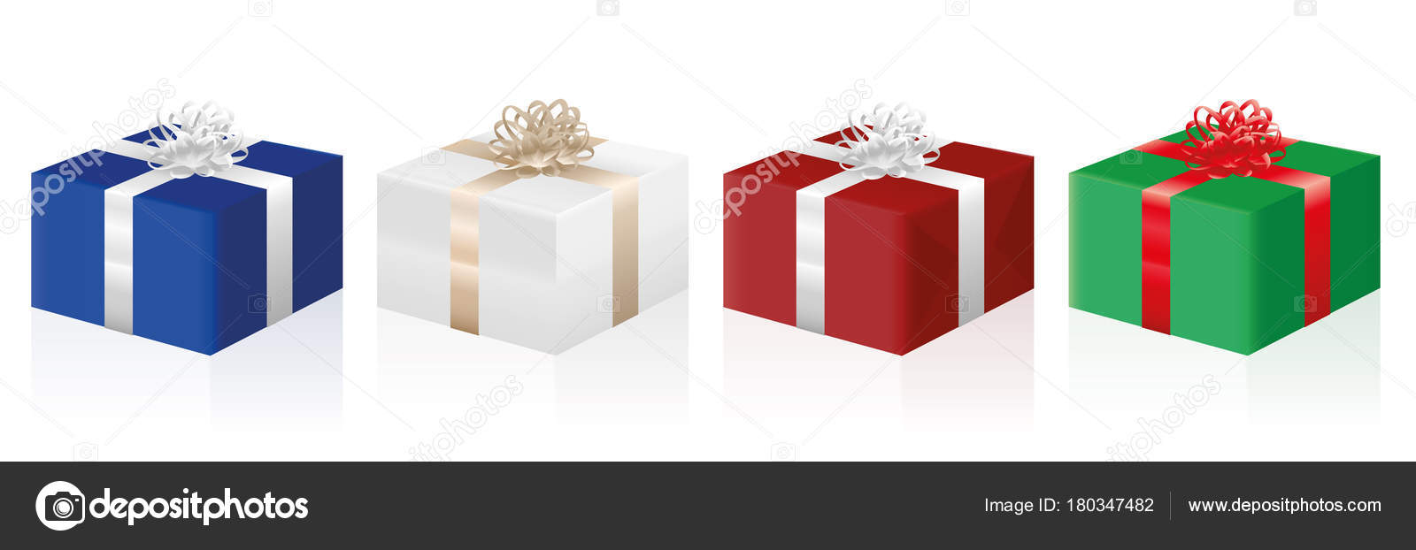 Gift Packages Presents Four Colors Stock Vector Image by ©Furian #180347482
