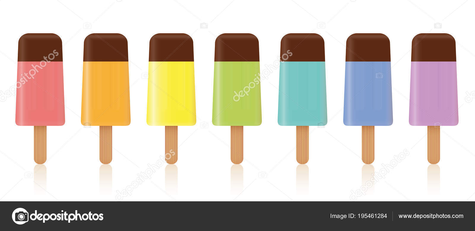 Ice Lollys Colored Set Chocolate Topping Stock Vector Image by ©Furian ...