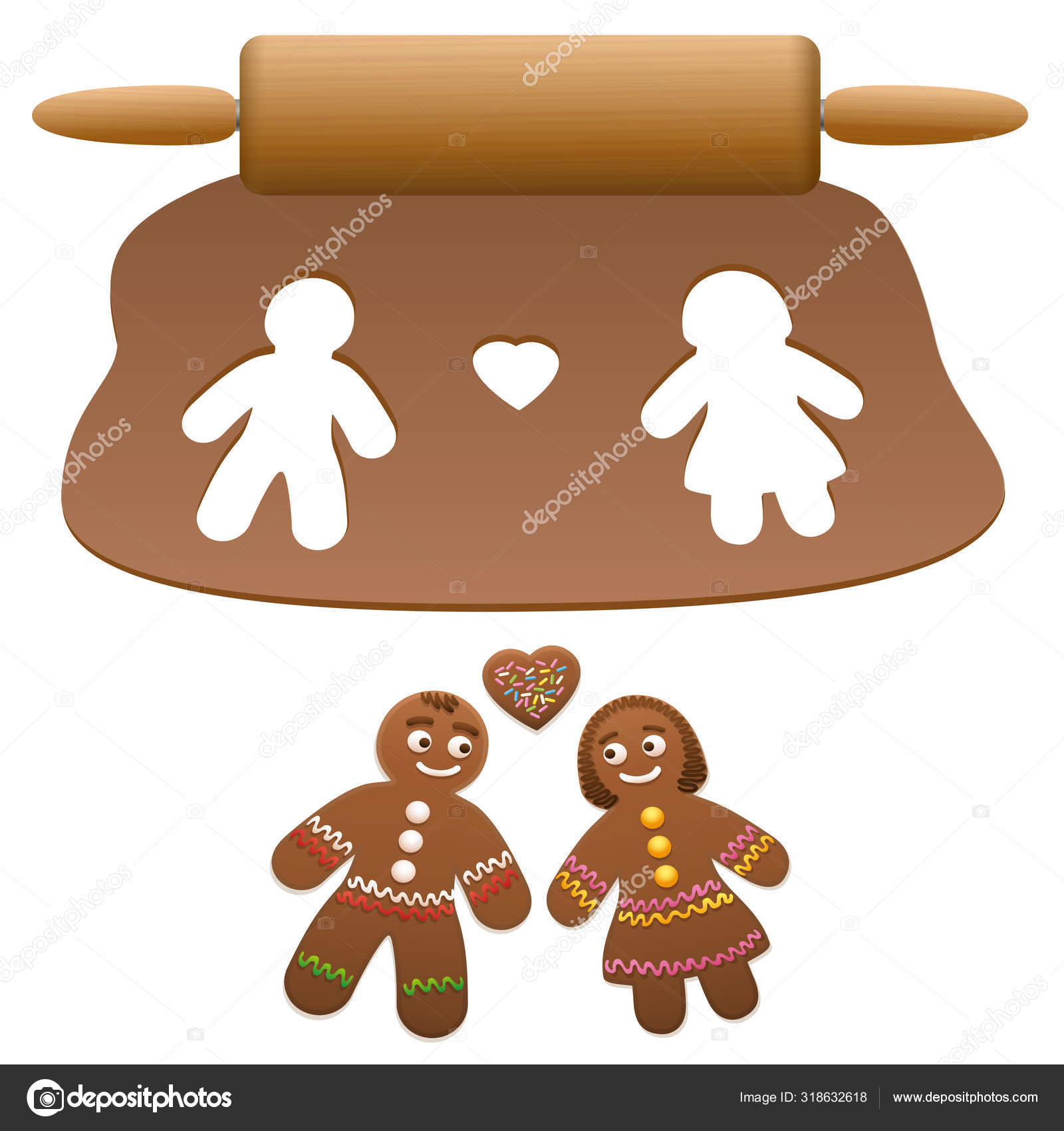 Gingerbread Couple Clip Art