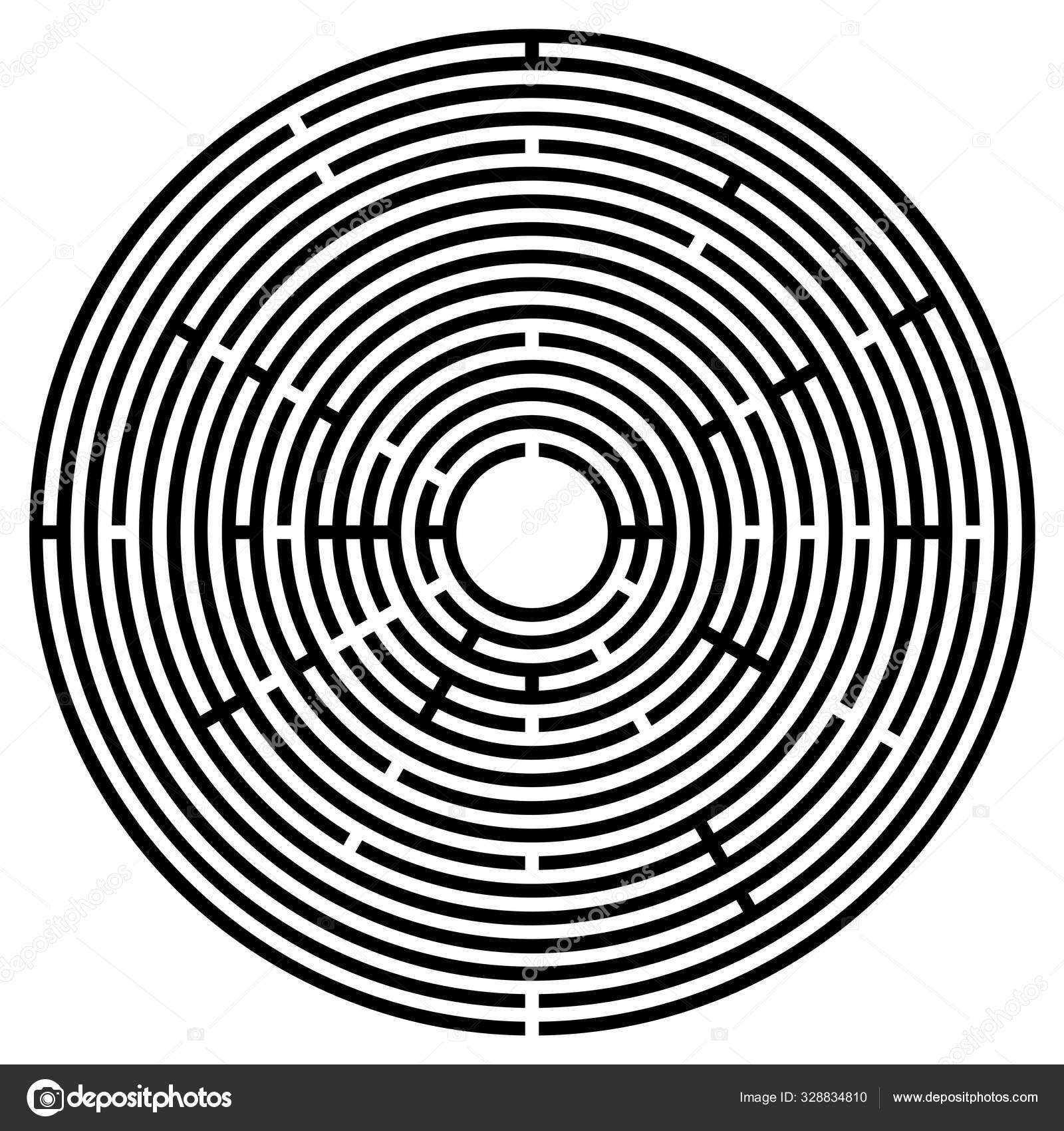 Big black circular maze, radial labyrinth Stock Vector by ©Furian 328834810