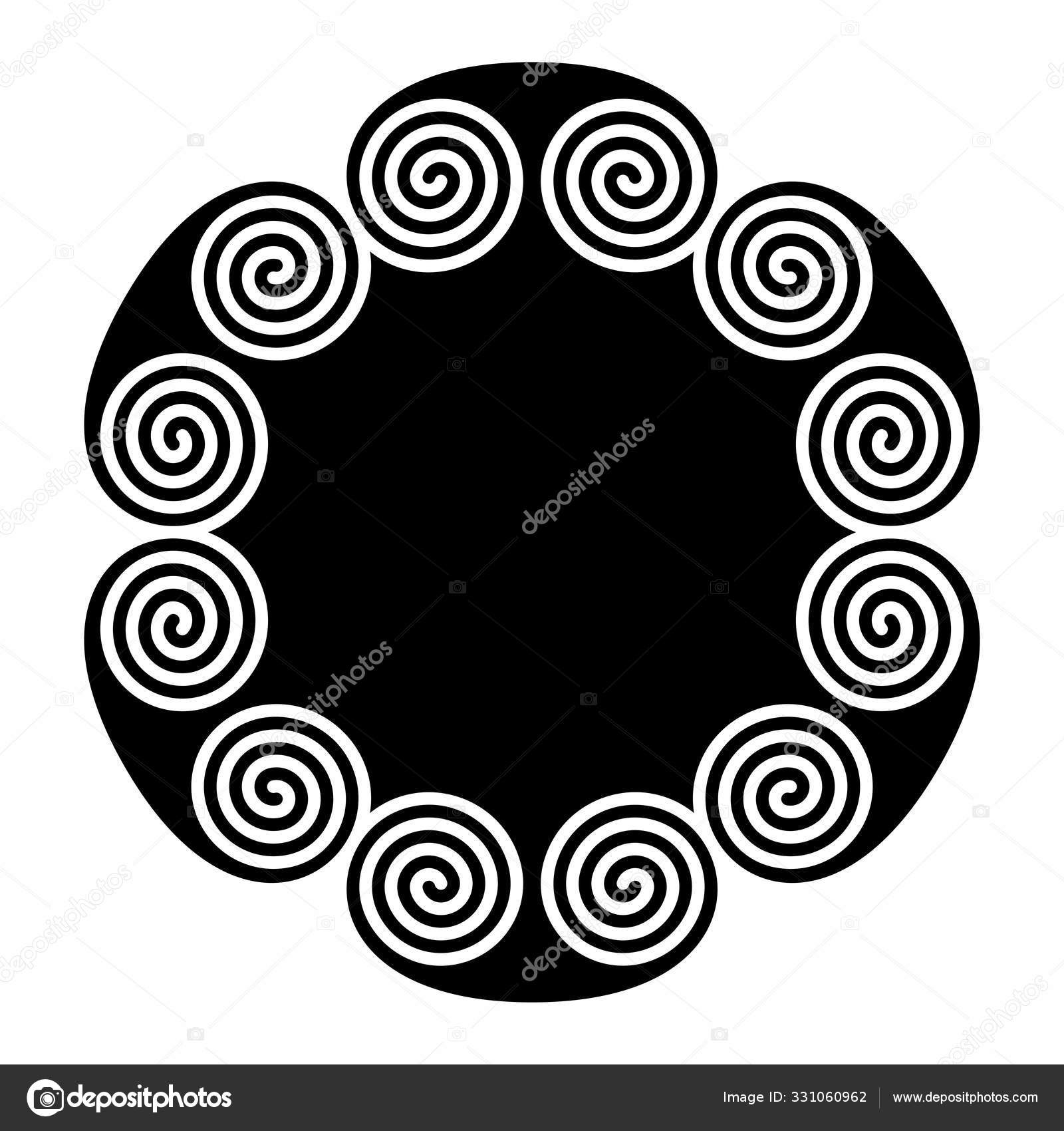 Circle shaped emblem made of double spiral ornaments Stock Vector Image ...