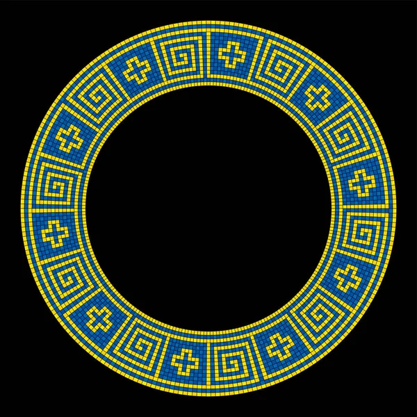 Aztec Stepped Fret Motif Circle Frame Meander Pattern Border Made ...