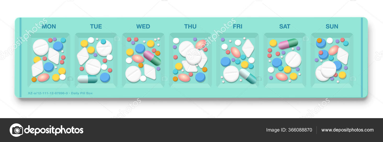 Pill Organizer Many Drugs Symbol Overmedication Overdose Hypochondria ...