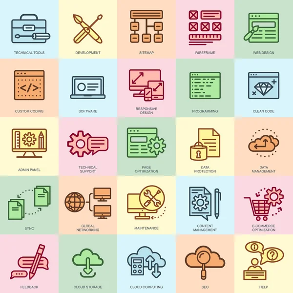 Thin line web design and development icons — Stock Vector © alexdndz ...